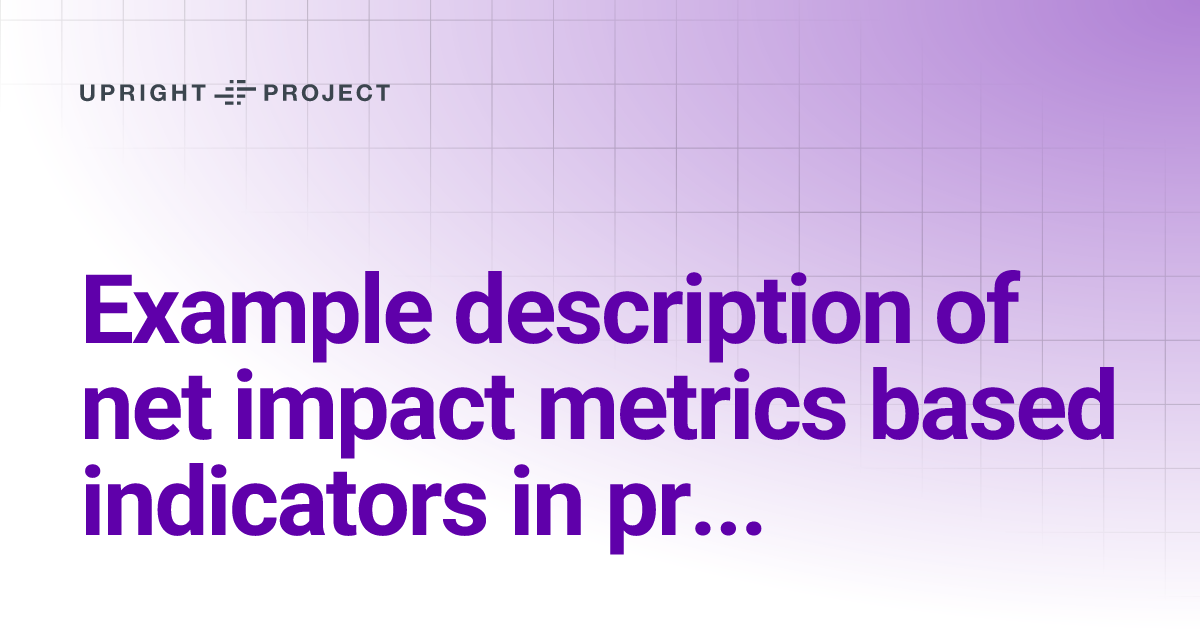 Example description of net impact metrics based indicators in pre ...