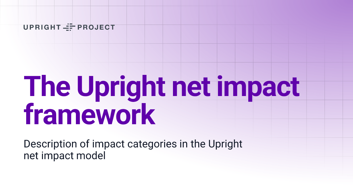 The Upright net impact framework | Upright Knowledge Base