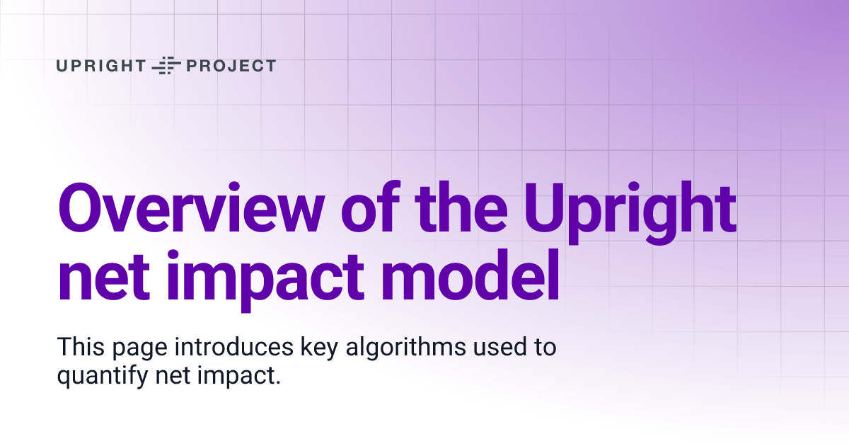 Overview of the Upright net impact model | Upright Knowledge Base