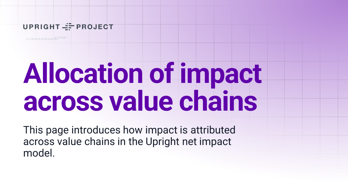 Allocation of impact across value chains | Upright Knowledge Base