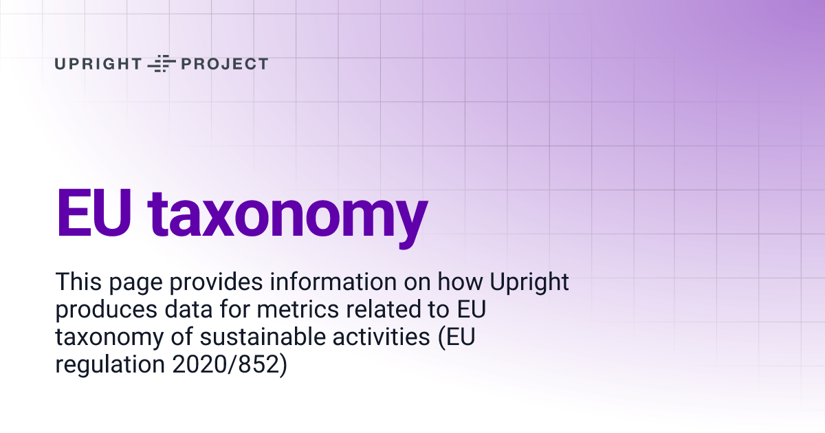 EU taxonomy | Upright Knowledge Base